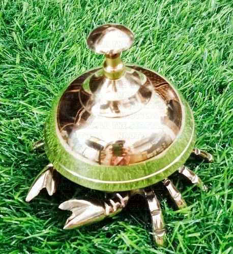 Working Brass Crab Design Desk Bell, Antique Nautical Hotel Counter ...