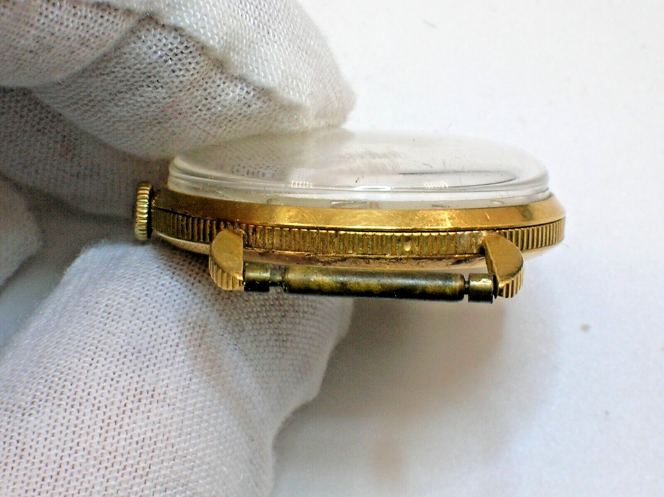 JULES JURGENSEN 18K GOLD MAN'S WATCH W/ORG BOX 32 MM CASE - WORKING ...