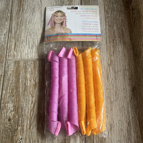 Curlformers Hair Curlers Spiral Curls Pack No Heat Hair Curlers ~Pink ...