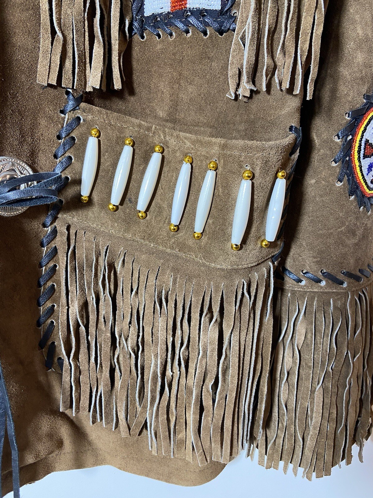 Native American Tribal Indian Boone Eagle Western Cowboy Suede Leather ...