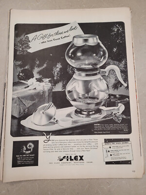 VTG 1941 Original Magazine Ad SILEX Saratoga 8-Cup Glass Coffee Maker ...
