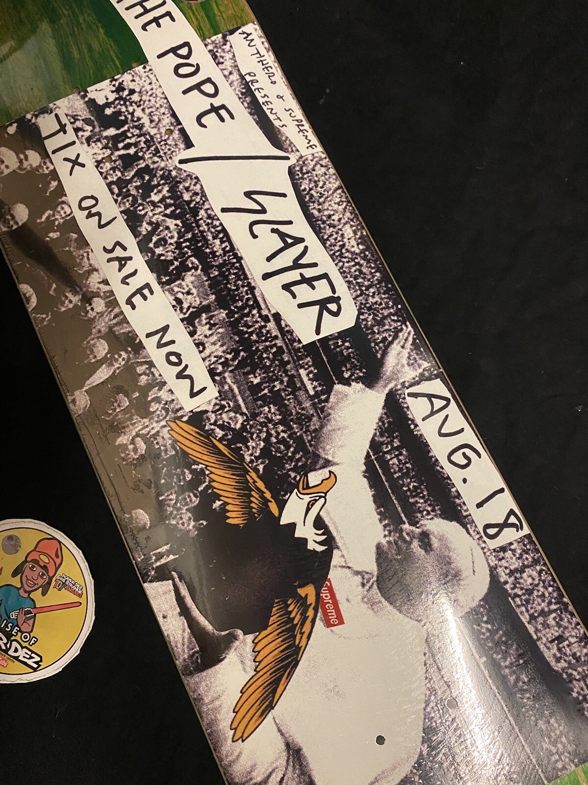 SUPER RARE Supreme AntiHero SLAYER Pope Skateboard Deck Double Sided ...