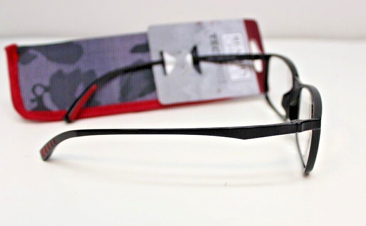 FG Readers Choice TECH Black/Red Reading Glasses w Case BECK BL 55/17 ...