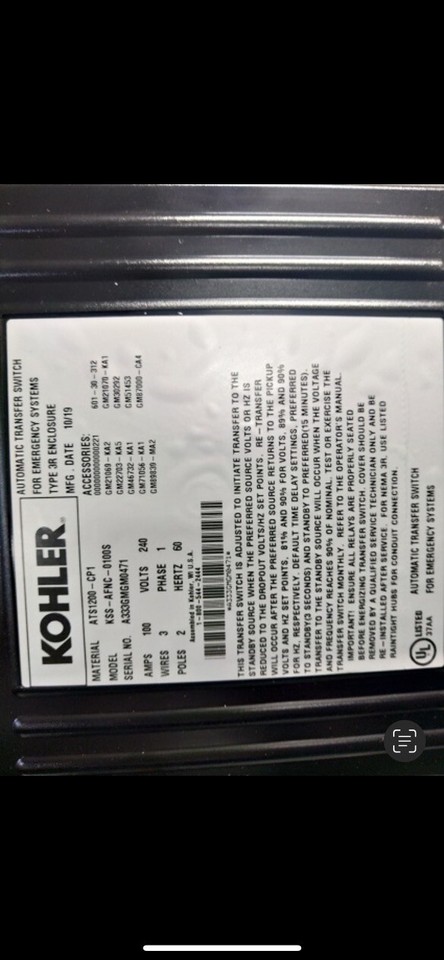 20 kw Kohler diesel Generator With ATS | eBay