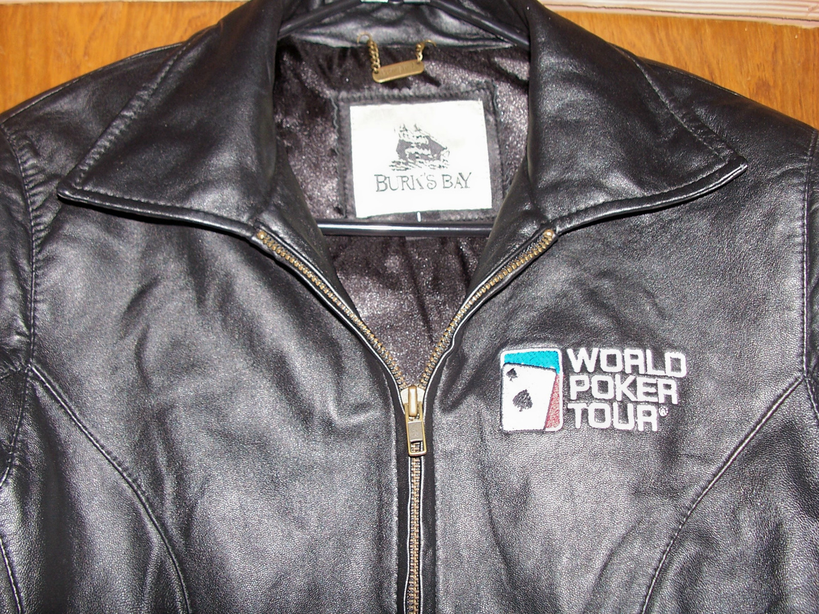 Nice Size Large World Poker Tour Black Leather Coat Jacket Men’s L ...