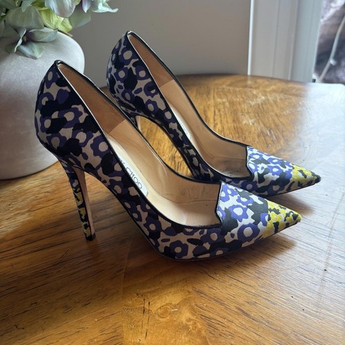Jimmy Choo Multicolor Floral Print High Heel SlipOn Pointed Toe Pumps ...