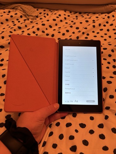Kindle Fire 7 Tablet 7" display, 32 GB, Plum (2019) & Desert Orange ...