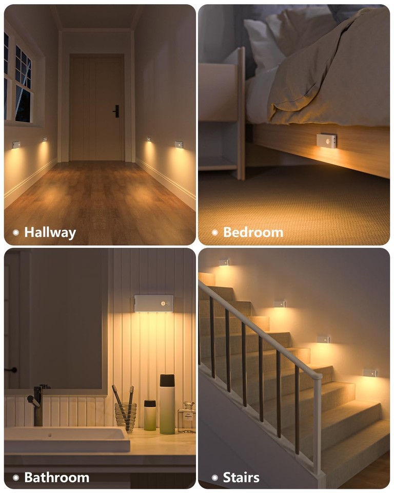 WILLED Luce con Sensore di Movimento da Interno, Caricabile USB Luce ...