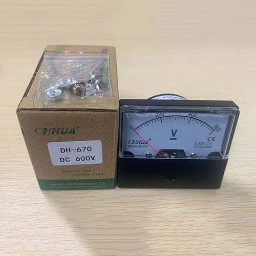DC 0-600V Analog Voltmeter Analogue Voltage Panel meter 60*70 Directly ...