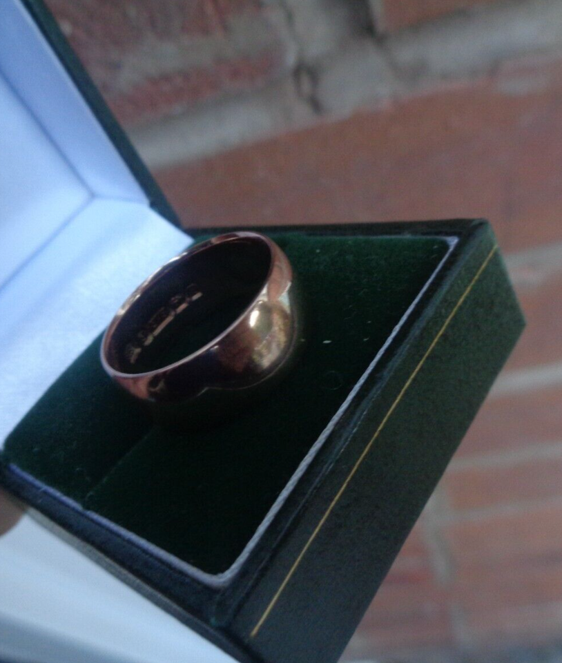 Rose Gold Wedding Ring Band 9ct Antique hallmark 1914 Birmingham size Q ...