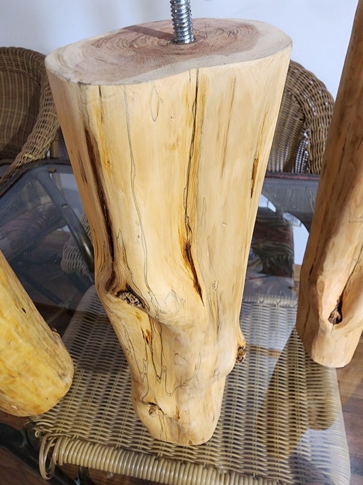 Eastern Red Cedar Wooden Log Table Legs – Rustic Screw-In Legs with ...