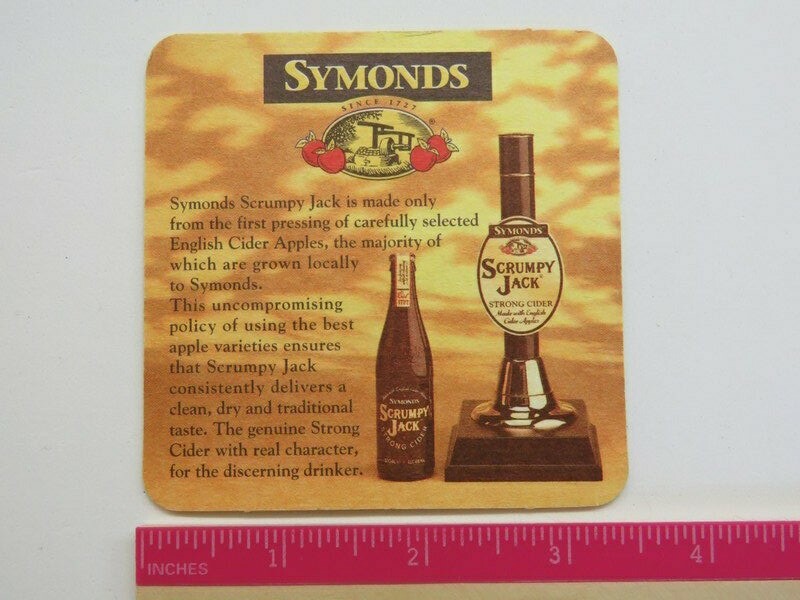 Beer Brewery Coaster ~ SYMONDS Cidery SCRUMPY JACK Strong Apple Cider ...