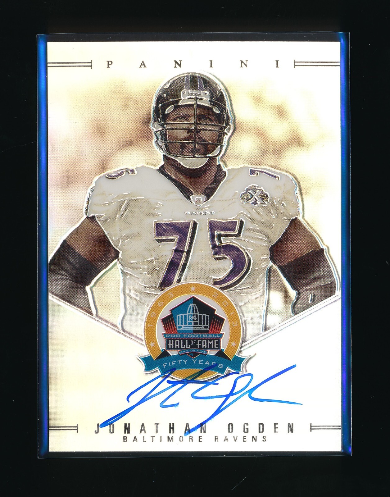 JONATHAN OGDEN 2013 PANINI HALL OF FAME CLASS OF '13 AUTO 43/50 ...