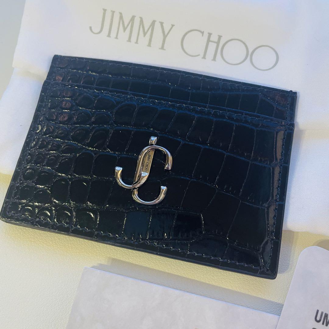 Jimmy Choo Card Case Black Business Holder - Gem
