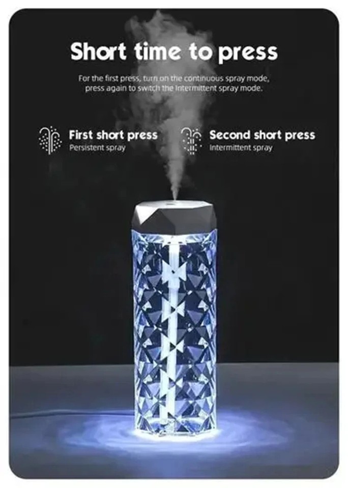 1L (1000ml) 500ml 400ml USB Crystal Ultrasonic Humidifier Essential Oil ...