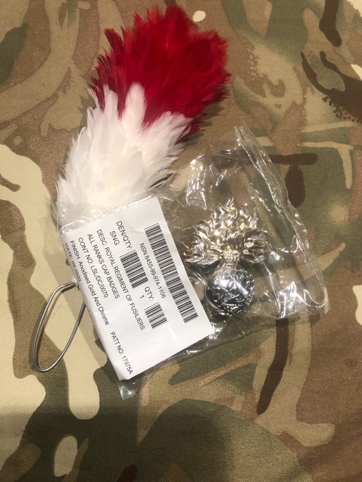 RRF ROYAL REGIMENT OF FUSILIERS BERET, HACKLE & MOD CAP BADGE | eBay UK