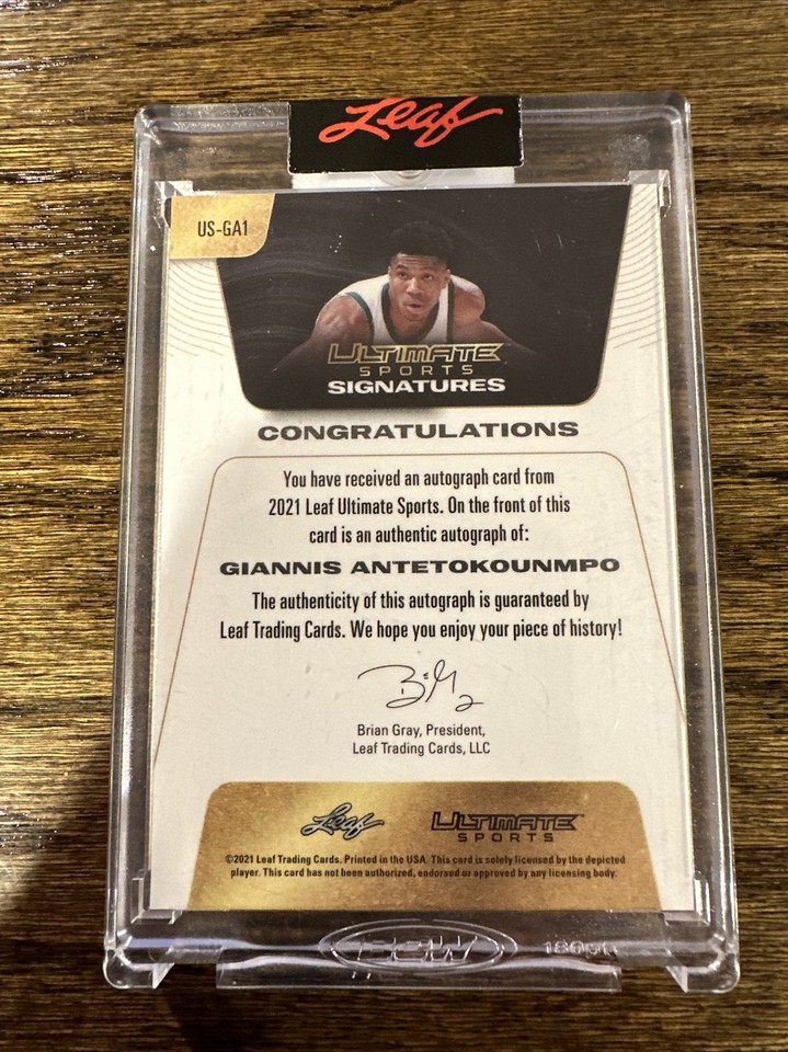 2021 Giannis Antetokounmpo /6 Leaf Ultimate Sports Signatures Auto | eBay
