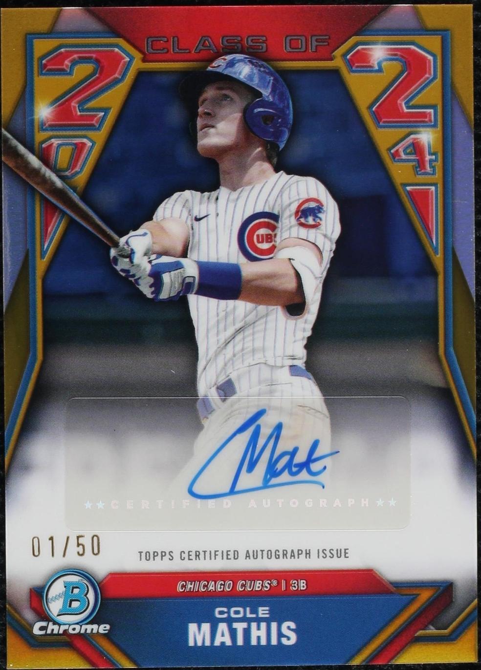 2024 Bowman Draft - Class of 2024 Autographs Cole Mathis #C24-CMA Gold ...