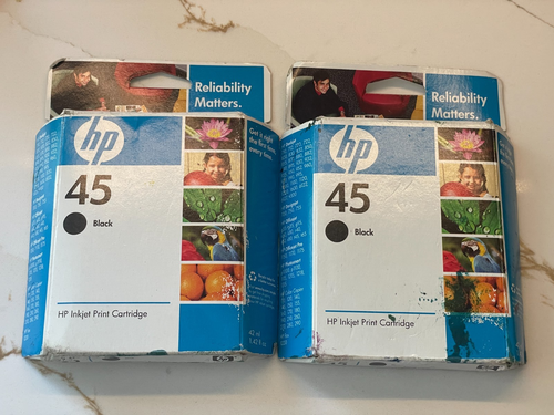 (2) HP 45 Black Printer Ink Cartridge For DeskJet DesignJet OfficeJet ...