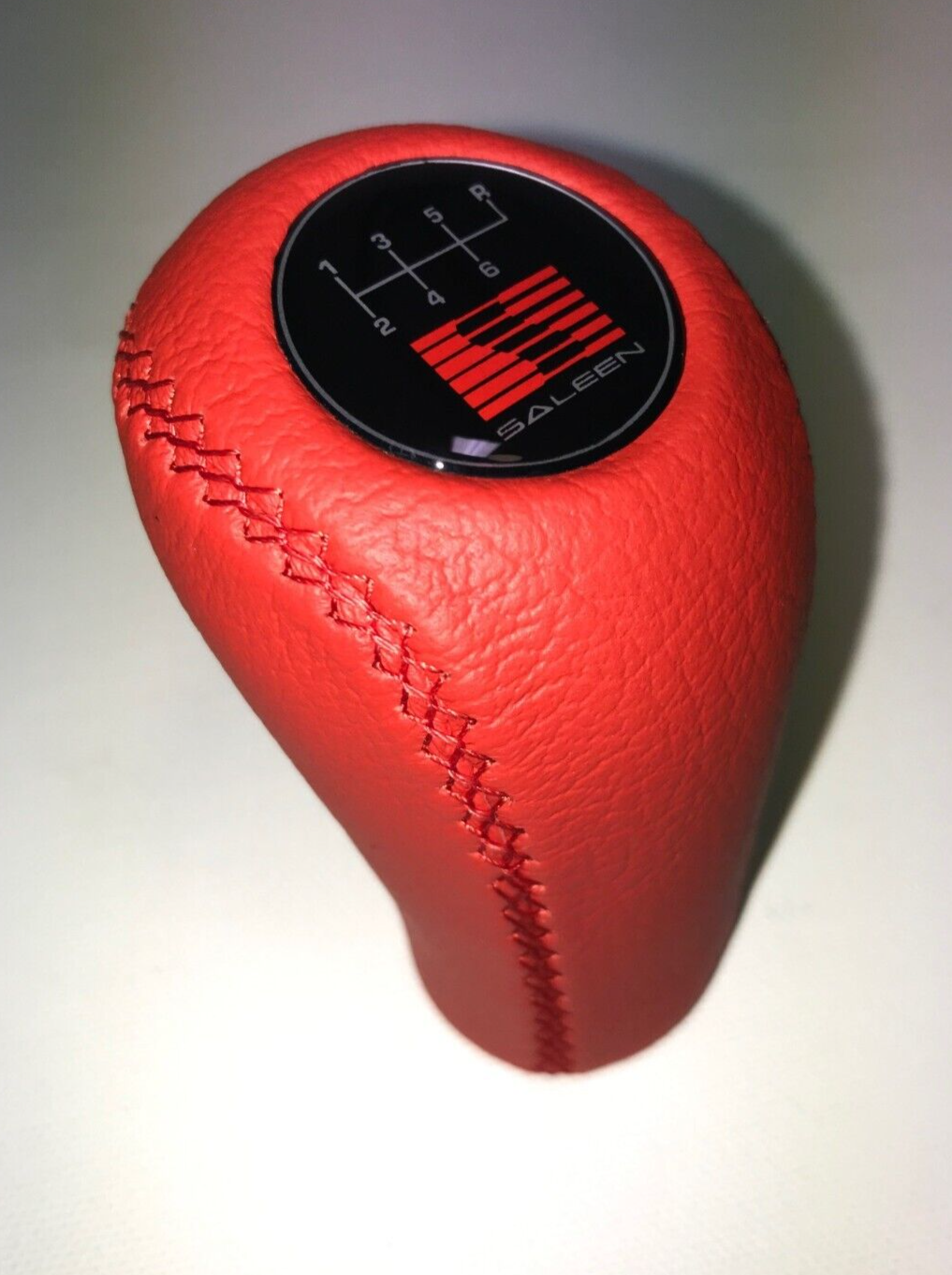 FORD MUSTANG SALEEN Cobra 1979-2004 Genuine Leather Red Handmade Shift ...