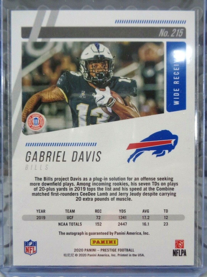 2020 Panini Prestige GABRIEL DAVIS Autograph Auto XTRA POINTS Orange ...