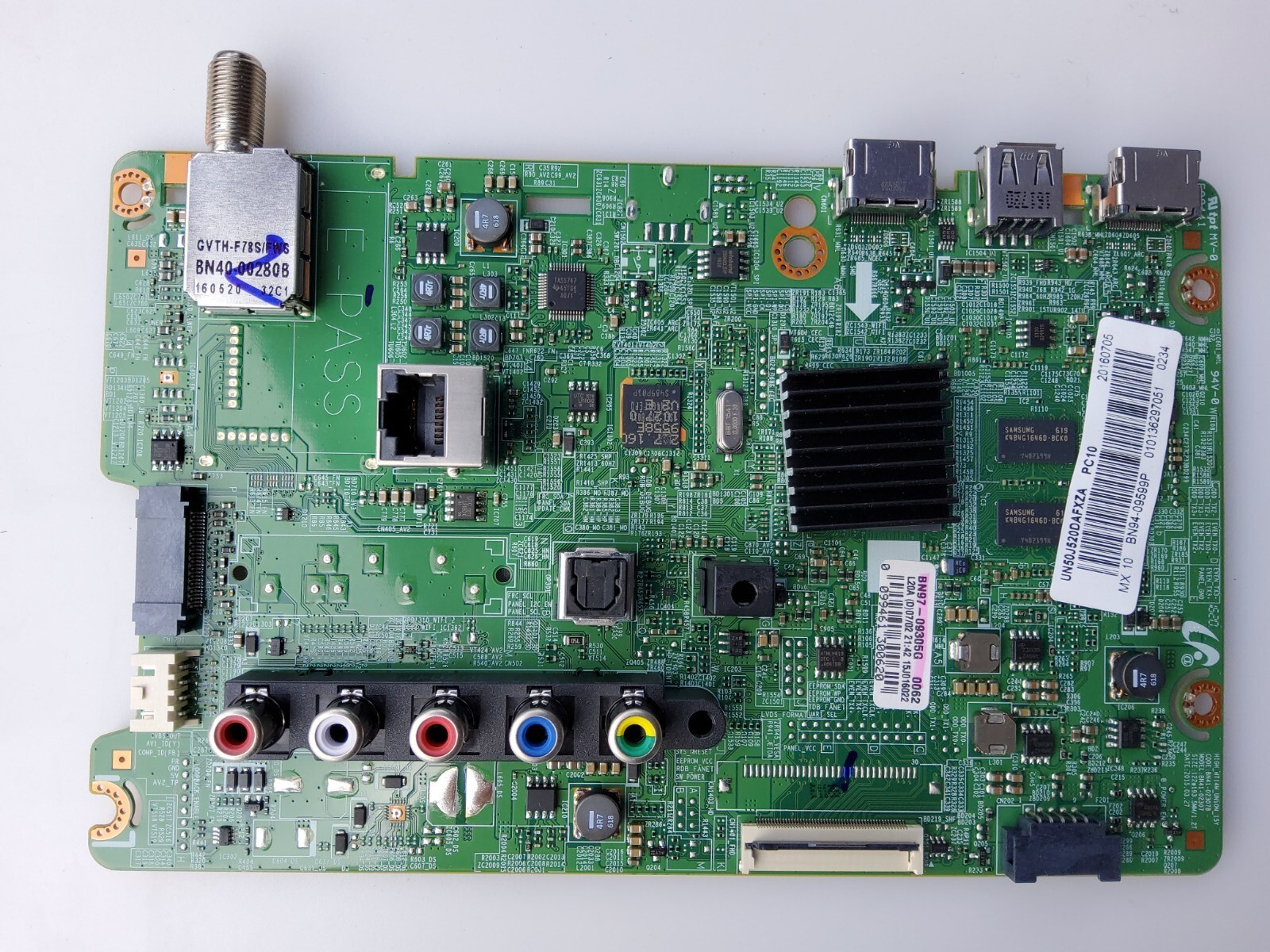 Samsung UN50J520DAFXZA Main Board BN94-09599P, BN97-09305G UN50J520DAF ...