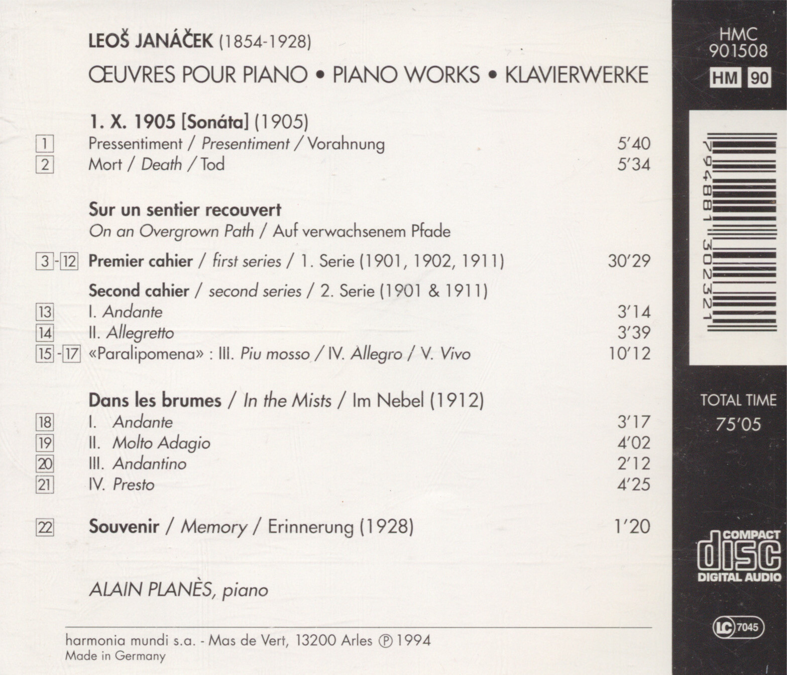 Leos Janacek - Piano Works CD | eBay