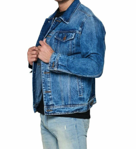 Men’s Red Label Premium Faded Denim Cotton Jean Button Up Slim Fit ...