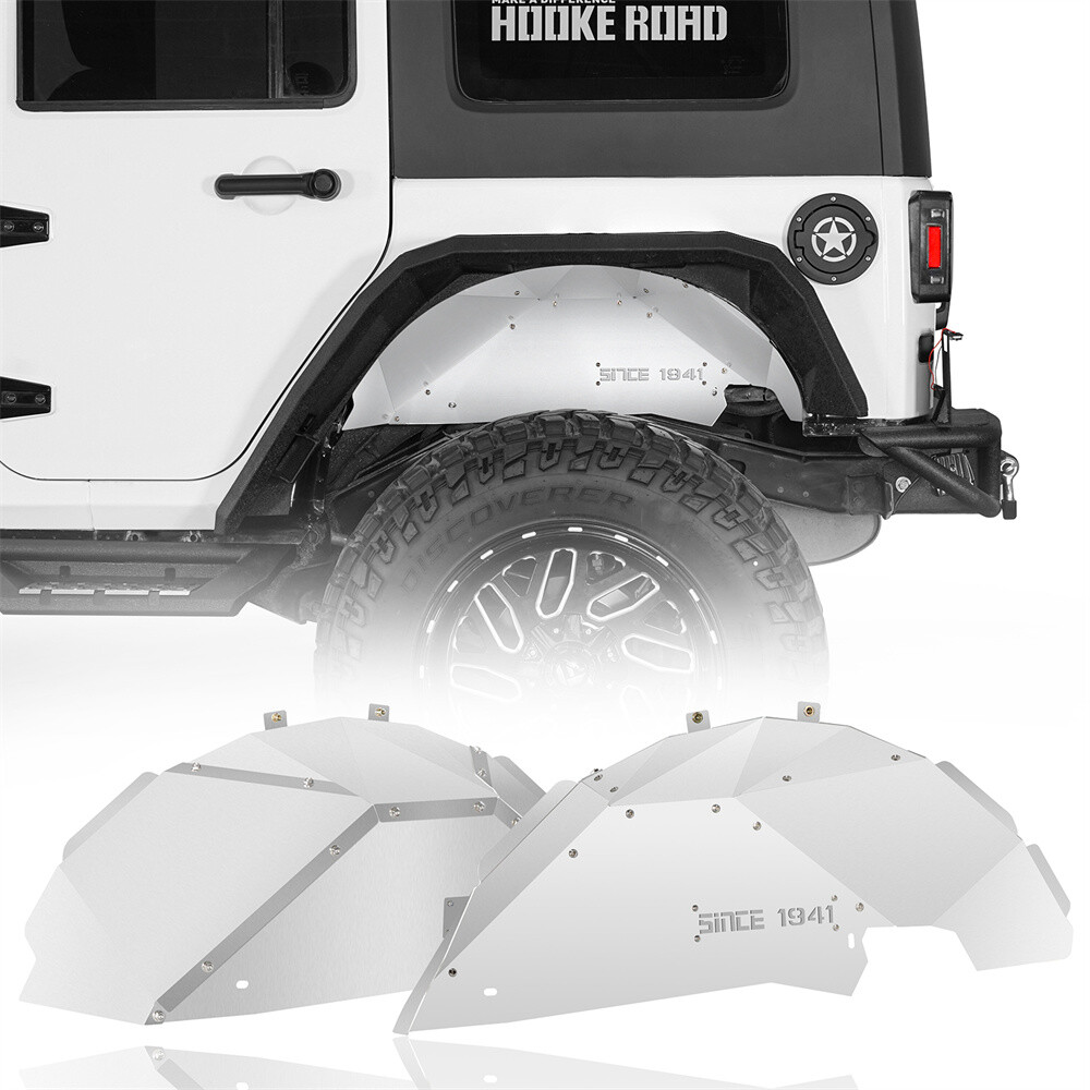 Aluminum Driver + Passenger Rear Inner Fender Liner For 07-18 Jeep ...