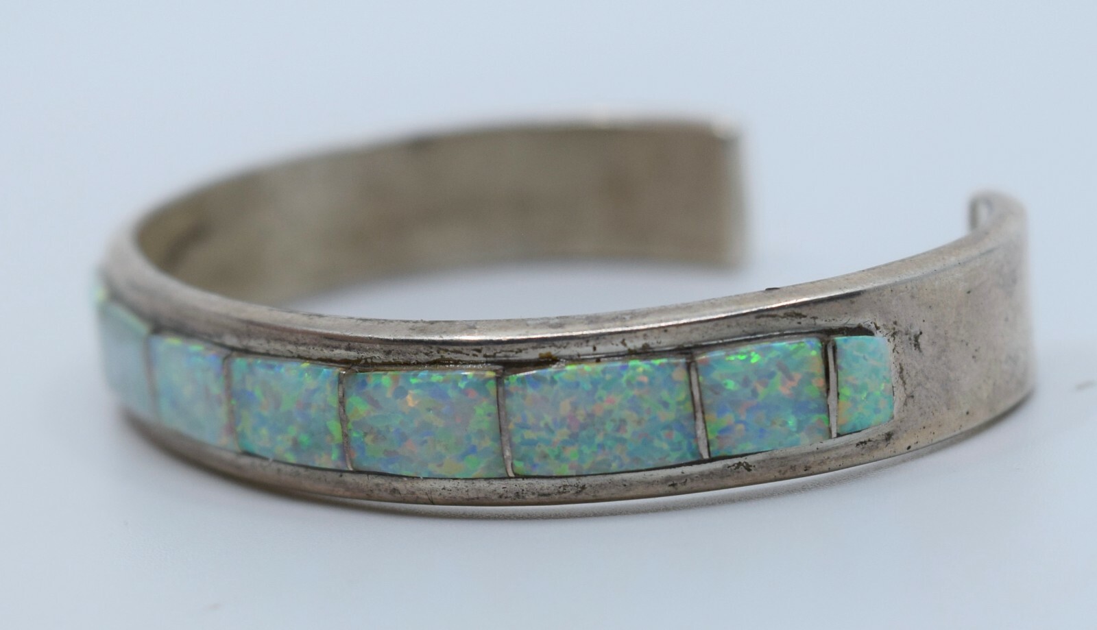 Fine Native American Navajo sterling silver Opal inla… - Gem