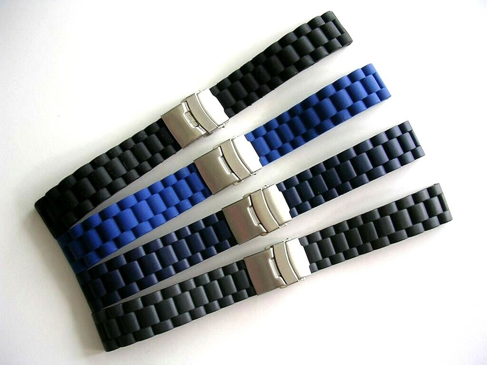 Silicon Rubber Diver Link deploy watch band strap Sport Dbl Lock IW ...