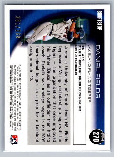 2010 Topps Pro Debut - Blue #270 Daniel Fields /369 (RC) for sale online | eBay