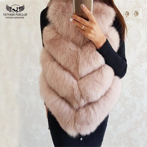 Women Fur Vest Real Natural Fur Vest Coat Real Jacket Real Fox Fur ...