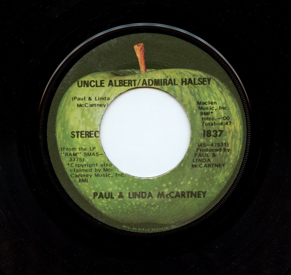 Paul & Linda McCartney ‎Vinyl Uncle Albert / Admiral Halsey 1971 | eBay