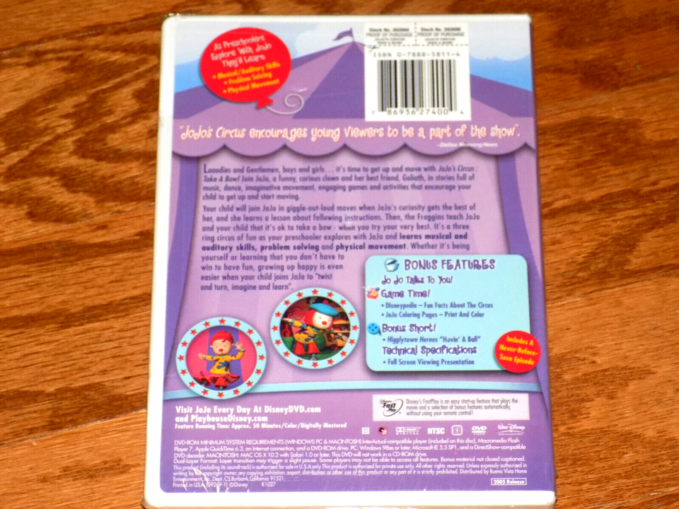 Jojo's Circus Take a Bow Playhouse Disney Movie Club Children's DMC DVD ...