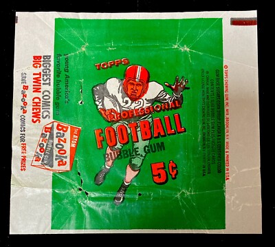 1956 Topps Football Wax Pack Wrapper 5 Cent | eBay