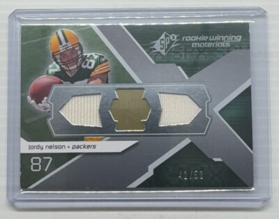 2008 SPx Jordy Nelson Winning Materials Dual Jersey Arrows Rookie #42/ ...