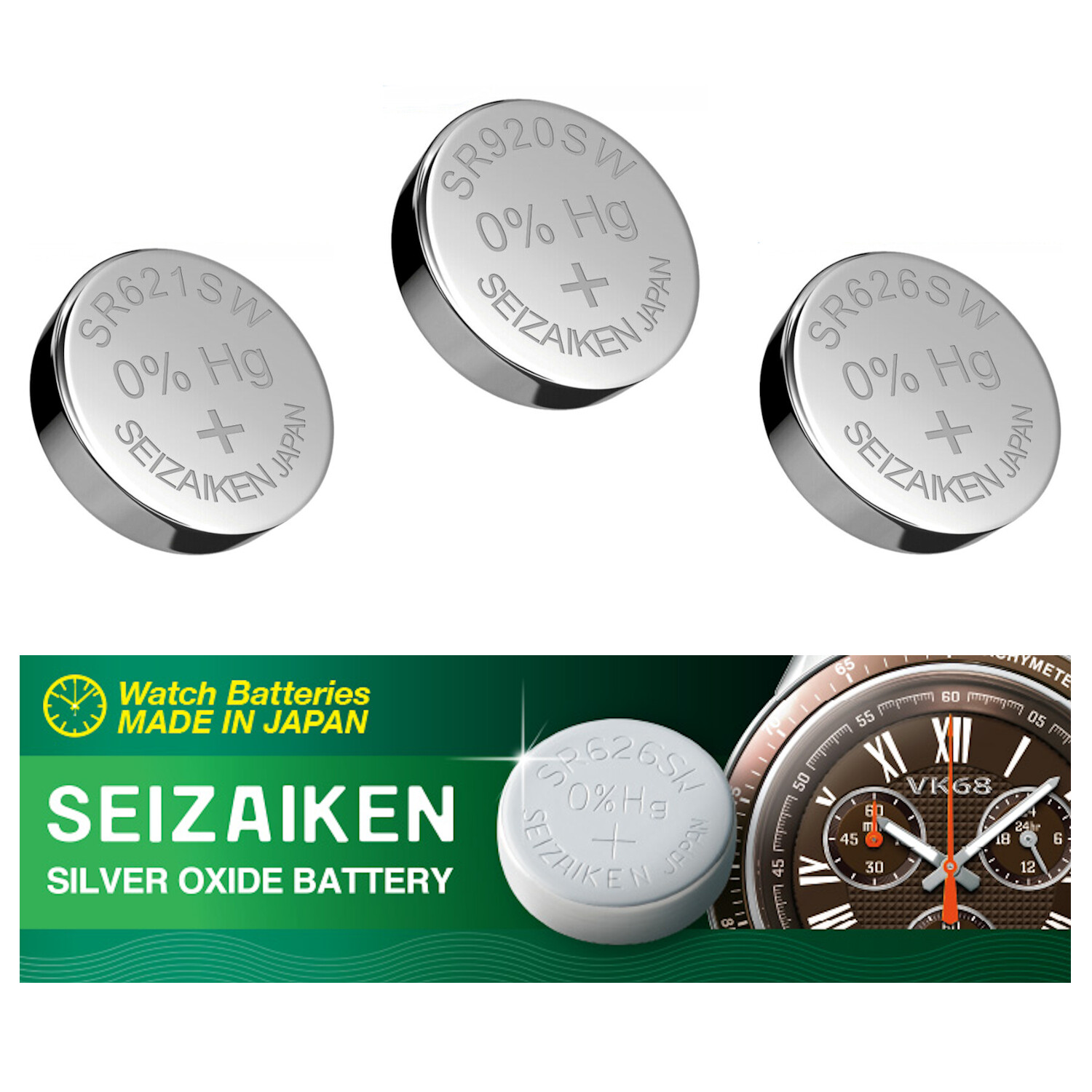 1 x Genuine Seiko Seizaiken Silver Oxide Cell Watch Battery [ALL SIZES ...
