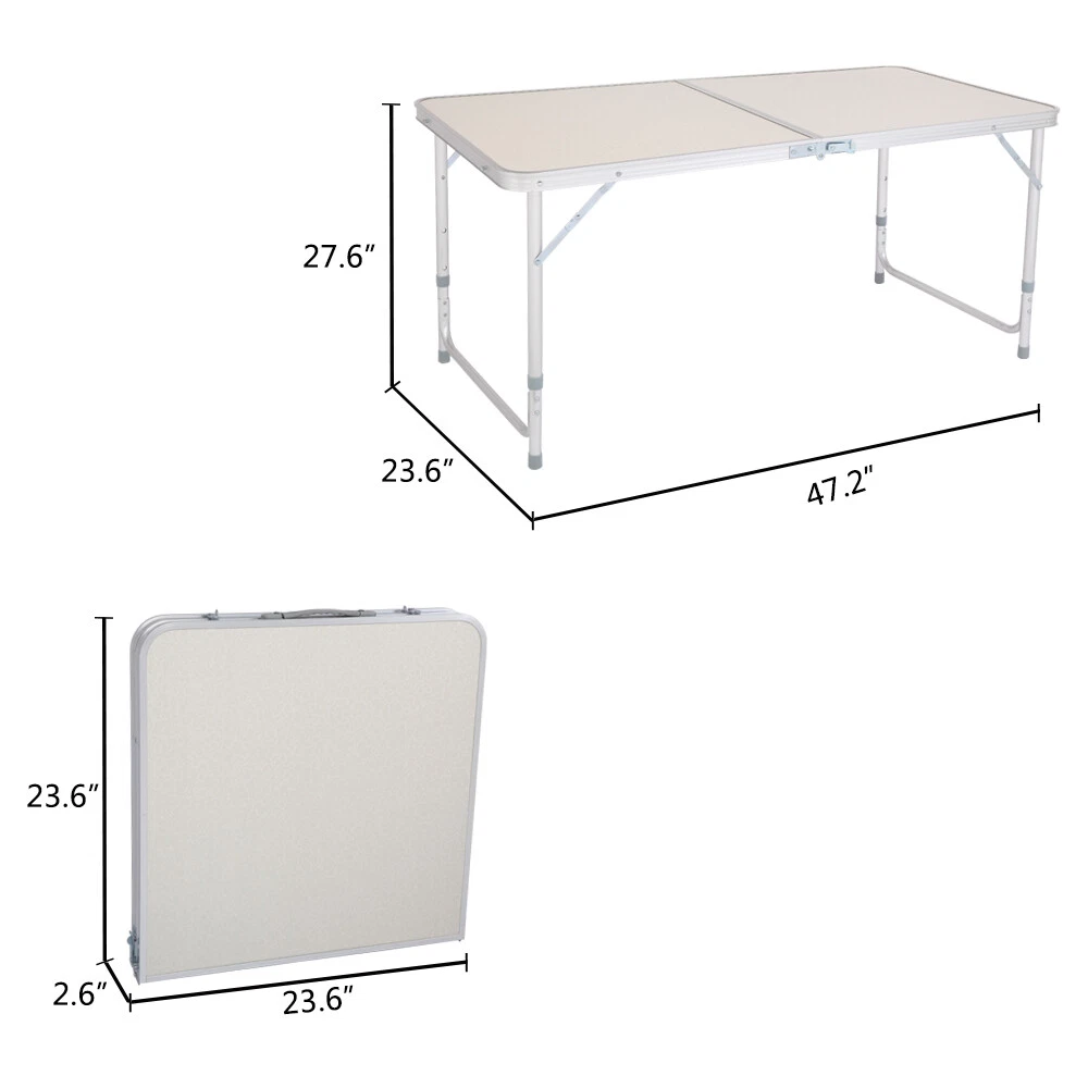 Lifetime One Hand Adjustable Height Fold-in-Half Table;, 42% OFF
