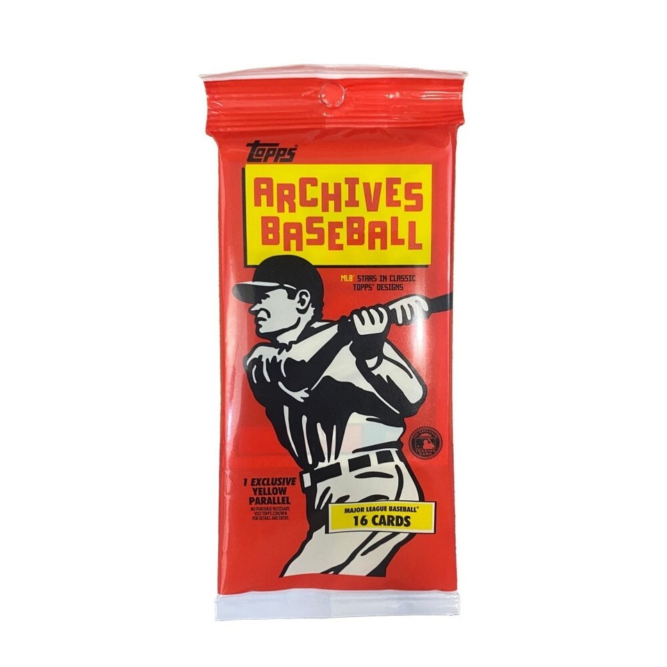 2024 Topps Archives Baseball Fat Pack 16 Cards Ea 10 pks - 1 Yellow ...