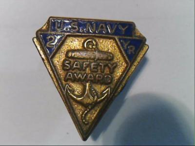 Vintage U.S. US Navy 2 Year Safety Award Lapel Pin-Screw Back | eBay