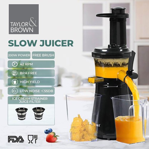 Taylor & Brown Slow Masticating Juicer Extractor for Vegetables Fruit ...