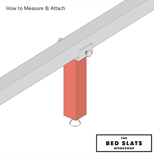 Wooden Adjustable Bed Centre Rail Support Feet with Integrated Metal U ...