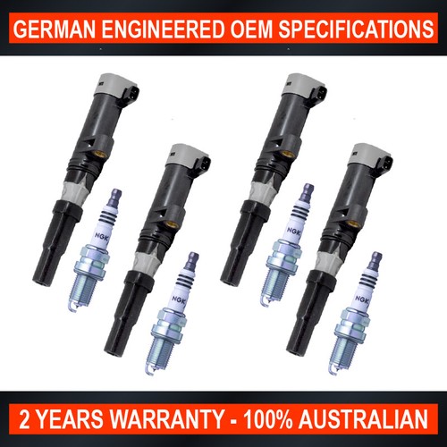 4x Ignition Coil 4x NGK Iridium Spark Plug Upgrade Pack for Renault ...