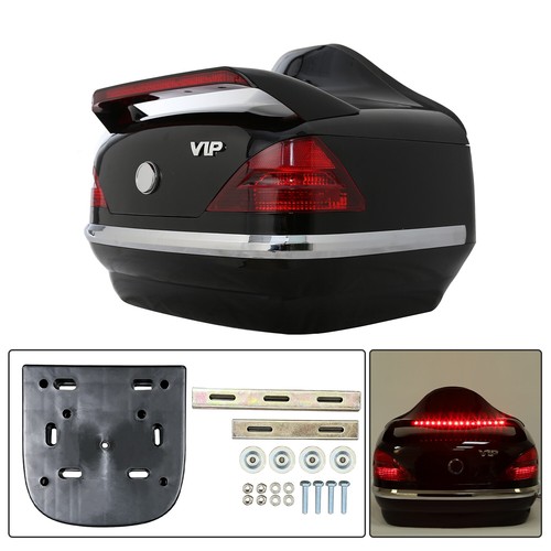 VIP Style Universal Motorcycle Trunk Tail Box Luggage Trunk w/ Light ...