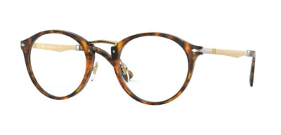 PERSOL PO3248V 108 47 Havana Round Unisex 47 mm Eyeglasses | eBay