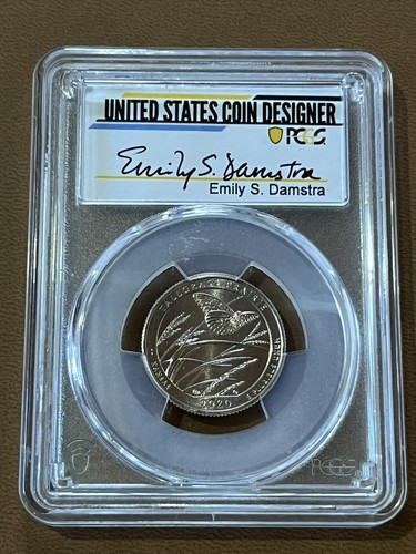2020 W V75 Tallgrass Prairie Quarter PCGS Gem Signed By Emily Damstra ...