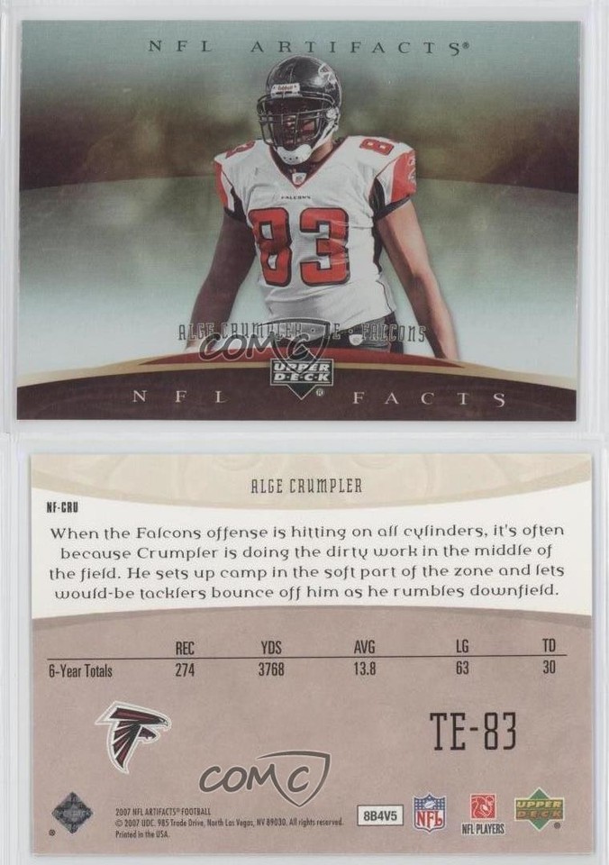2007 Upper Deck Artifacts NFL Facts Alge Crumpler #NF-CRU 0a1 | eBay