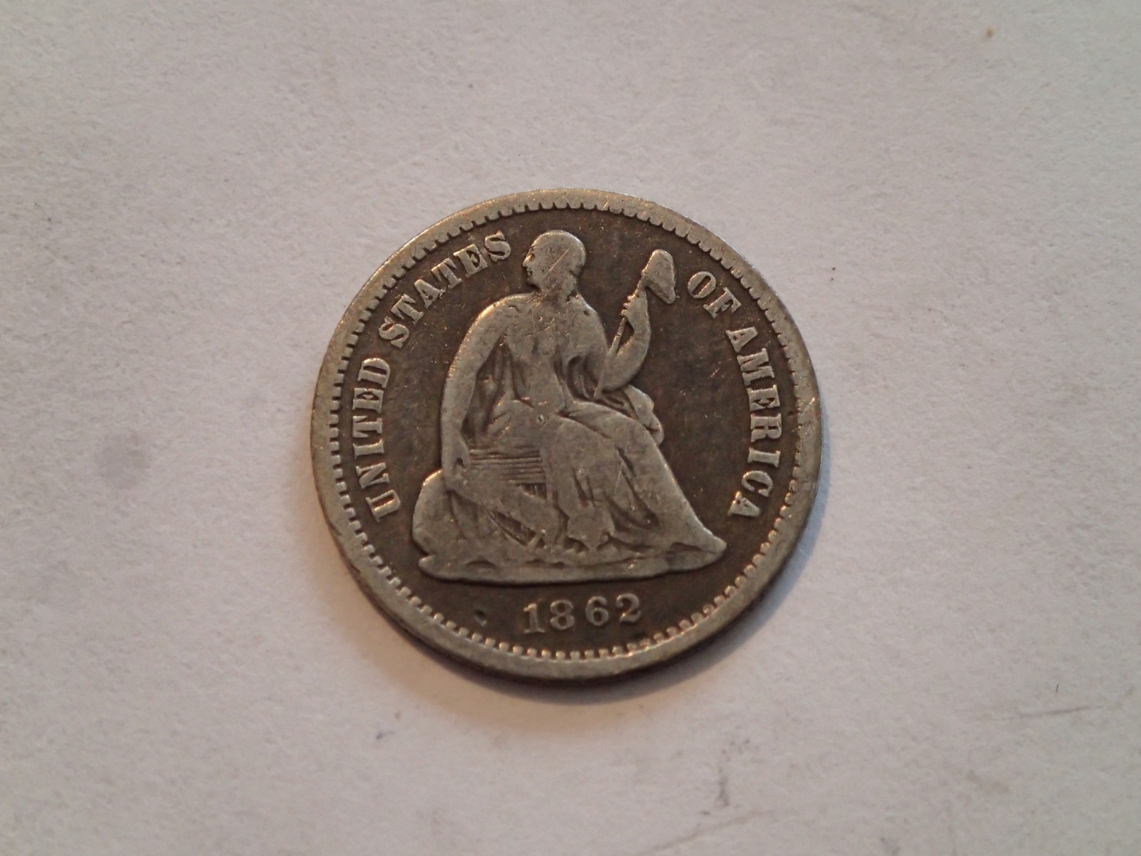 1862 Seated Liberty Silver Half Dime Coin, Civil War Era | eBay