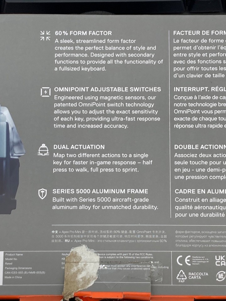 SteelSeries Apex Pro Mini Wired Gaming Keyboard RGB, Adjustable ...